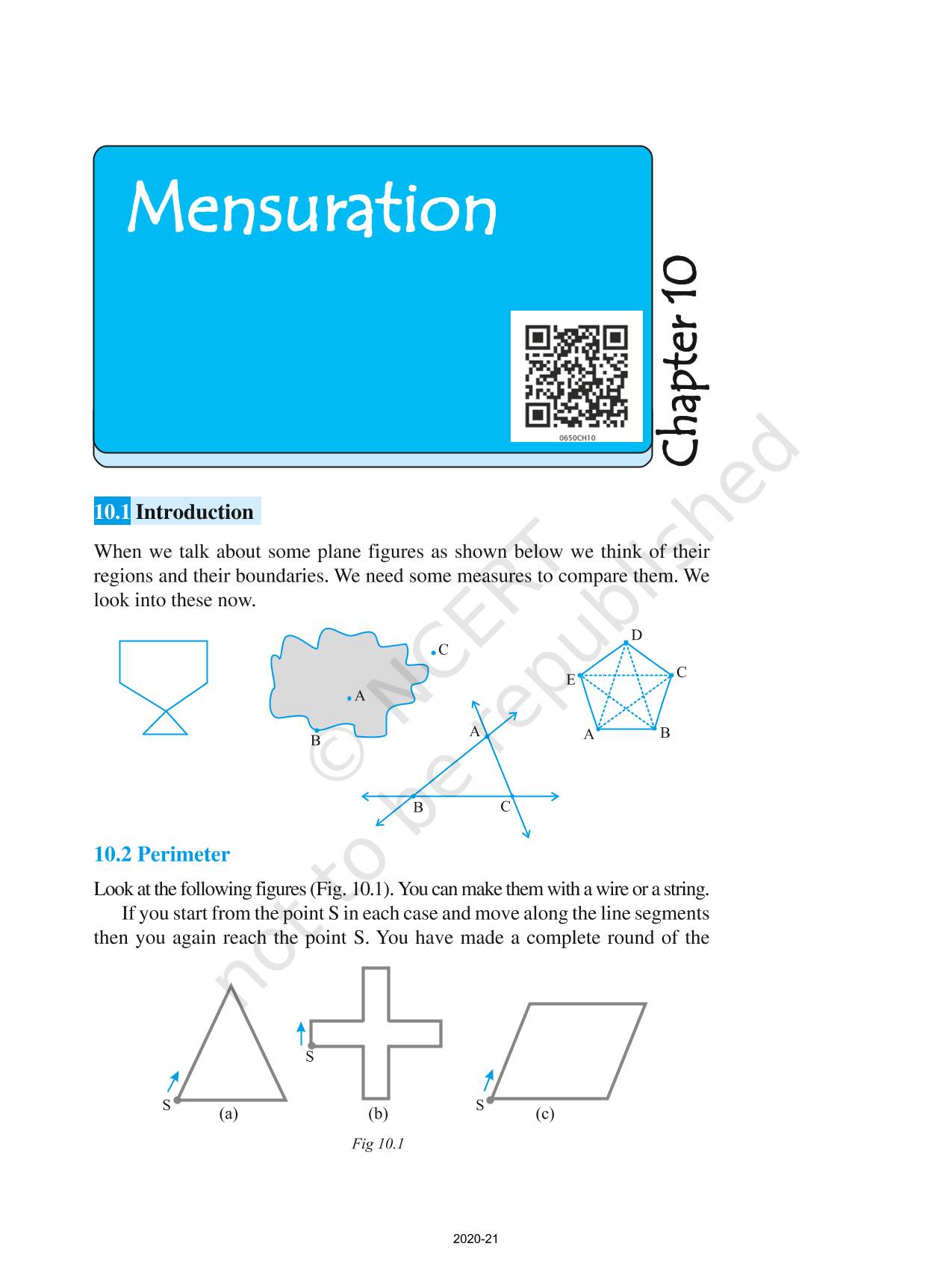 Mensuration NCERT Book Of Class 6 Mathematics
